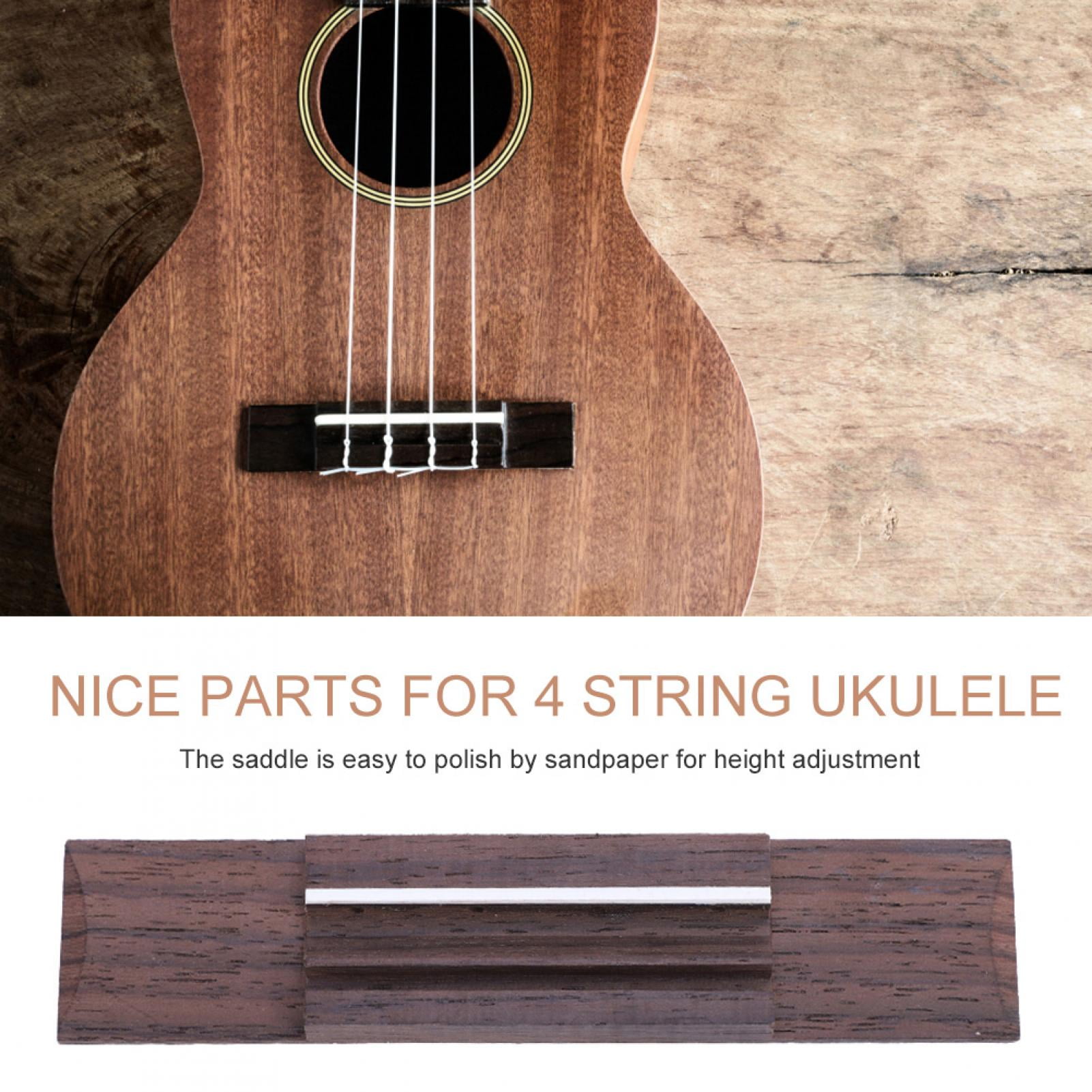 4 String Rosewood Bridge with Acrylic Saddle for Ukulele Replacement ...