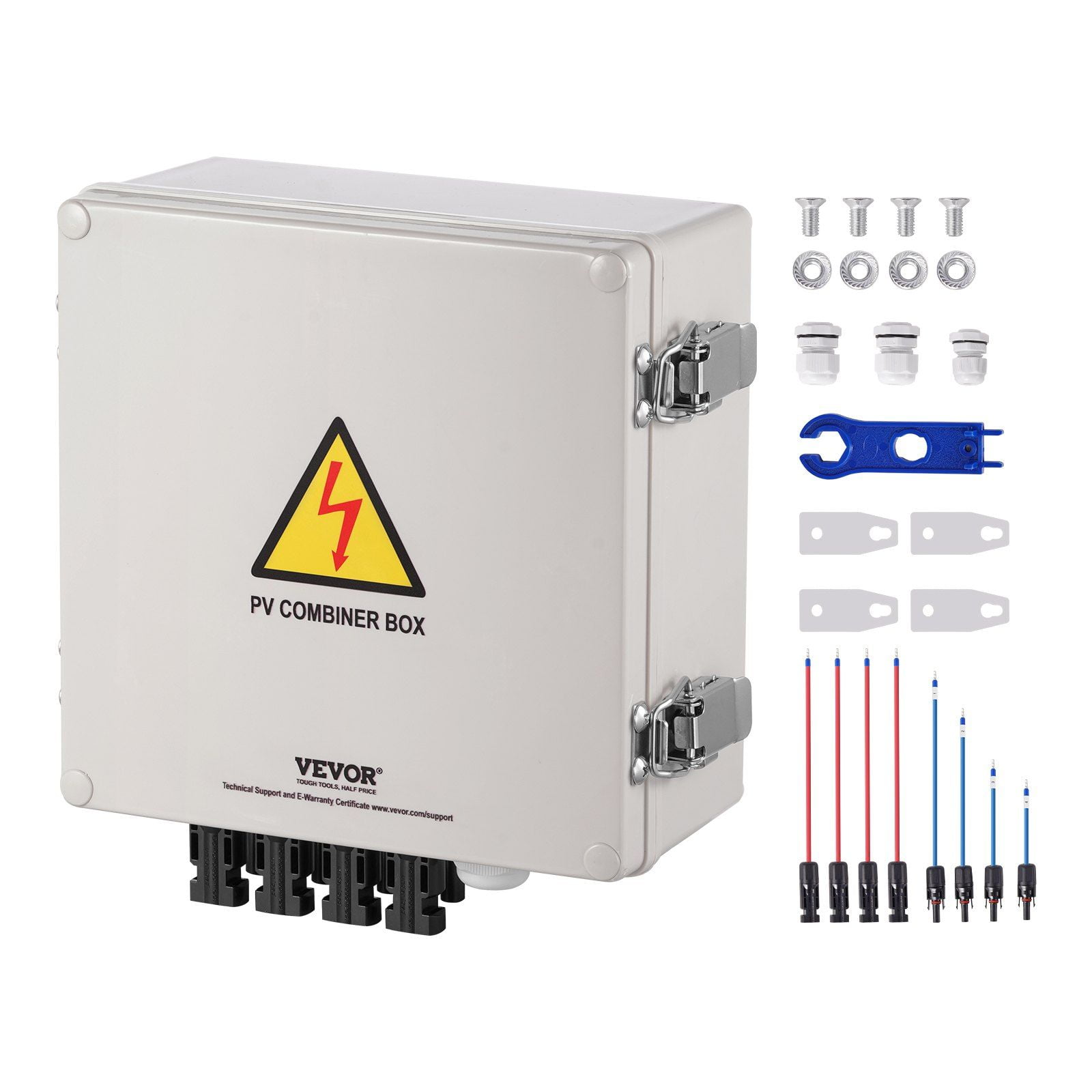 4 String Solar PV Combiner Box, 10A per String, IP65 Rated ABS ...