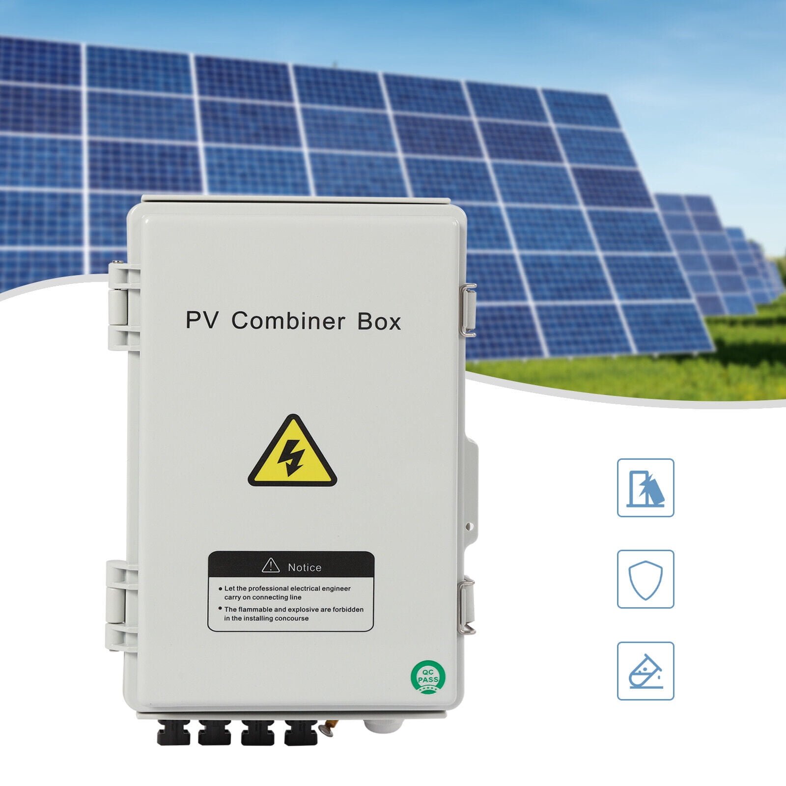 4 String Solar PV Combiner Box W/63A Circuit Breaker for on/off Grid ...