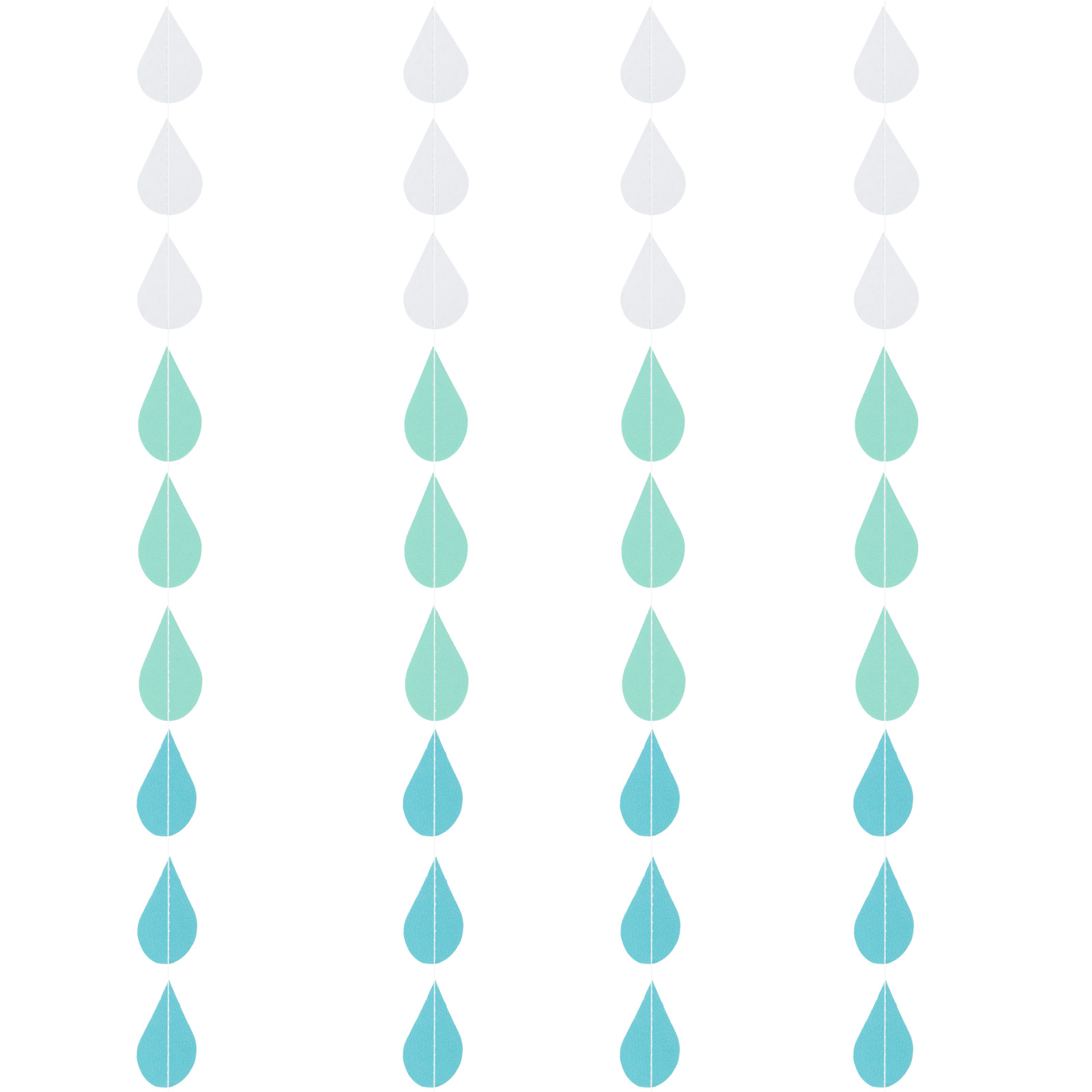 4 Strings Raindrop Latte Ornament Paper Raindrop Banner Hanging Decor ...
