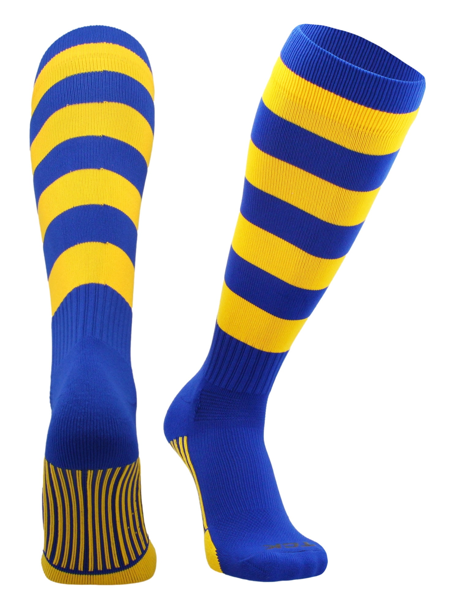 4 Stripe Hoop Soccer Rugby Socks (Royal/Gold, Small) - Walmart.com