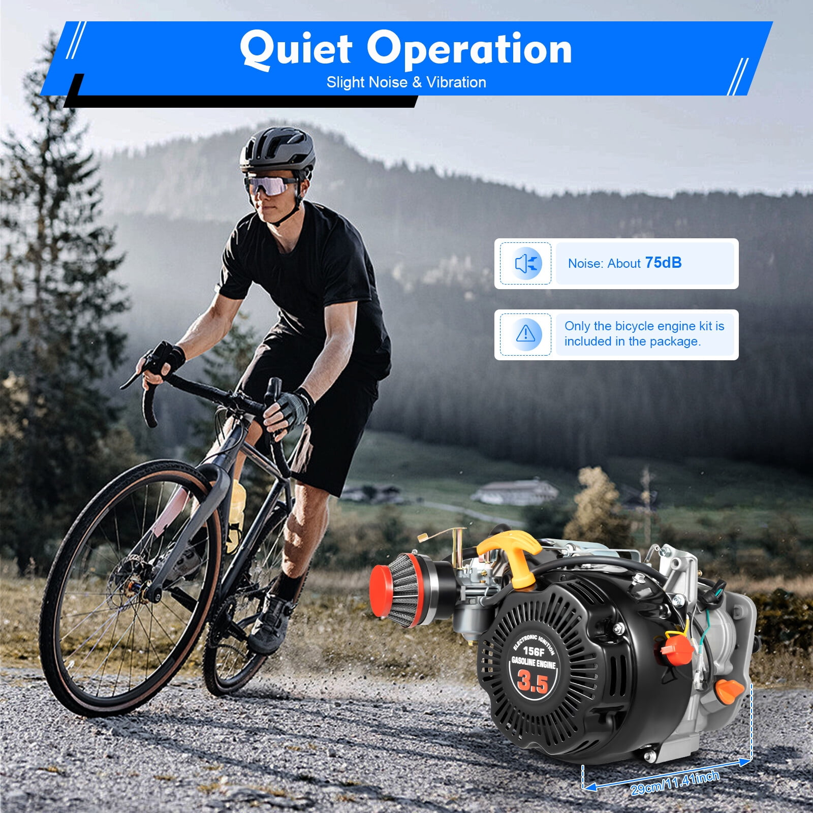 4 Stroke 100cc Bike Engine Kit Set 3600rpm Max Load Bearing Capacity ...