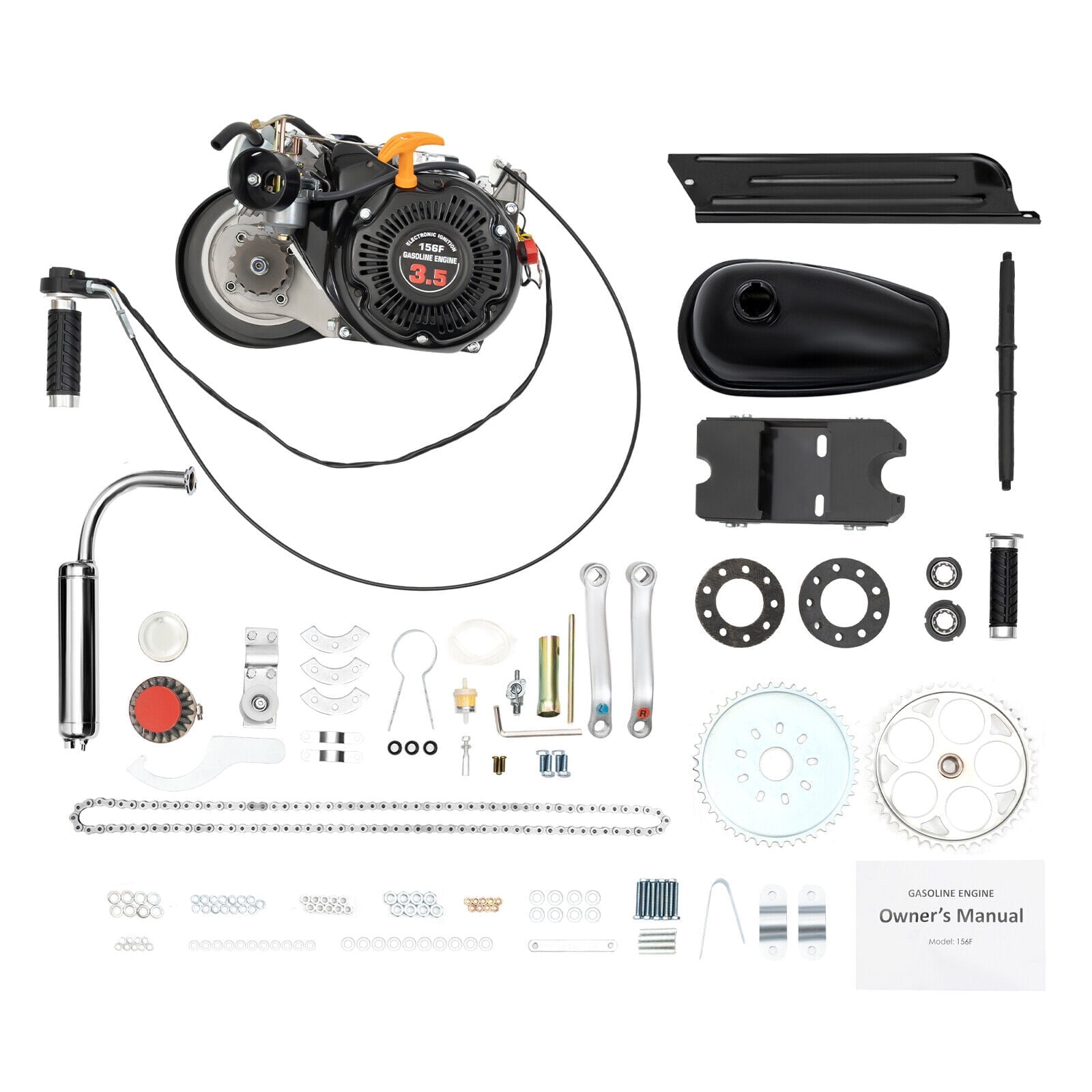 4 Stroke 100cc Gas Motorized Bike Engine Kit Set - Walmart.com