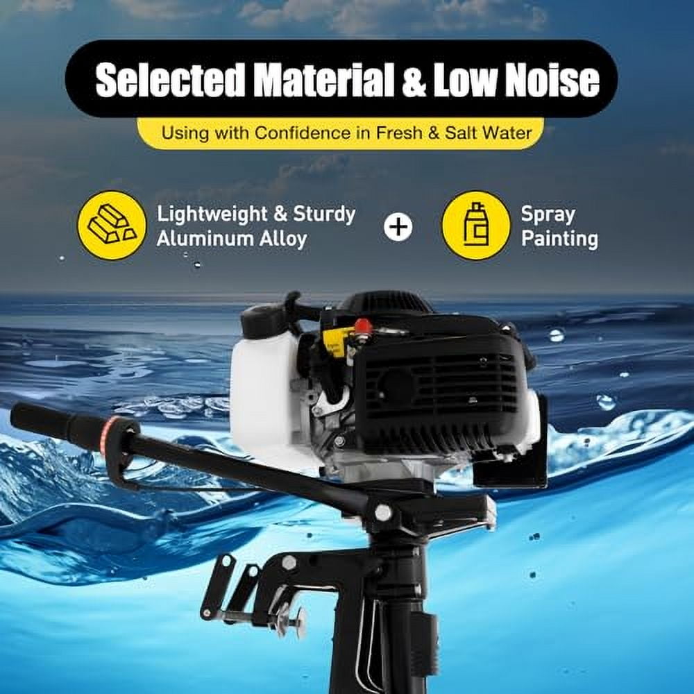 4-Stroke 4HP Outboard Engine, Fishing Boat Trolling Motor Engine, 52CC ...