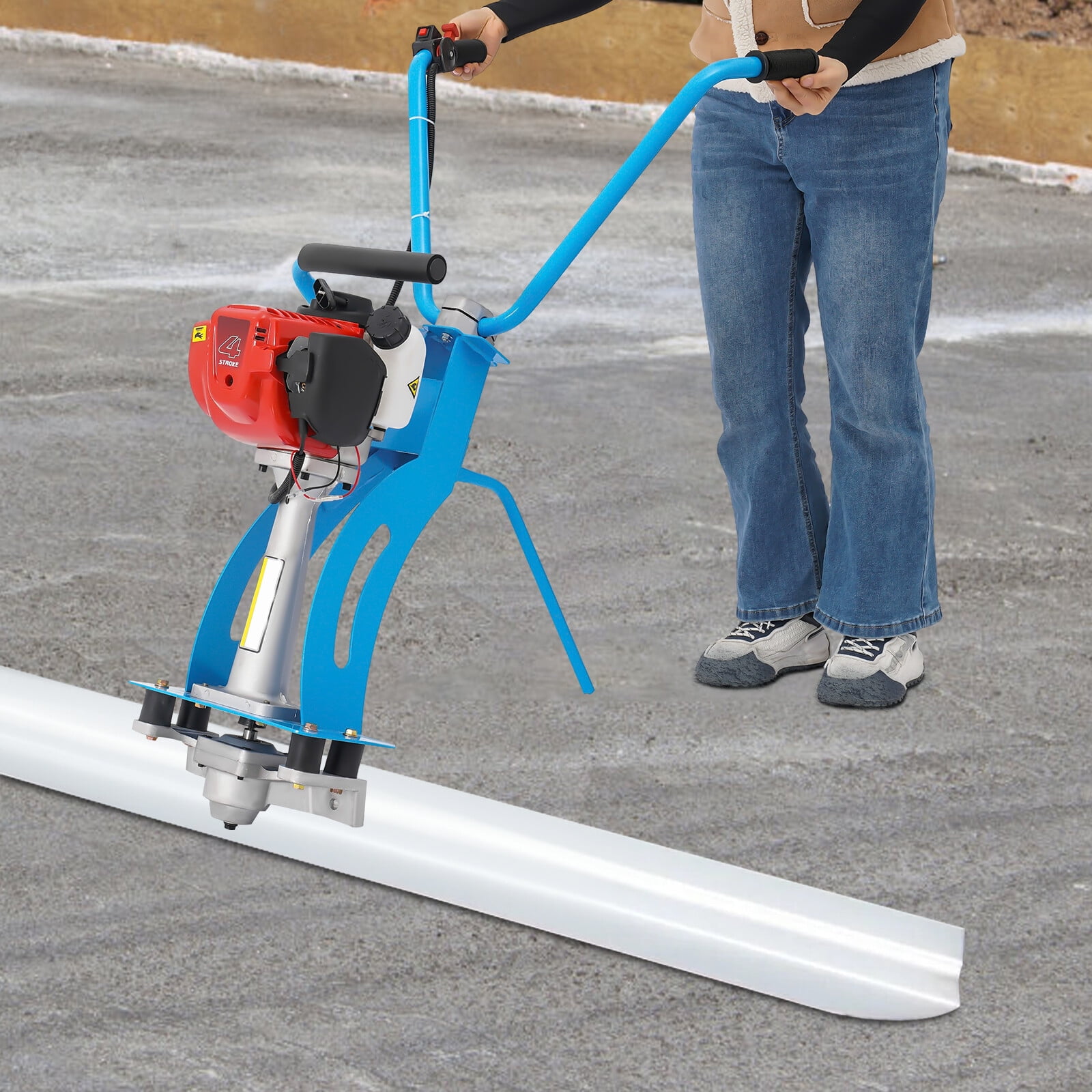4 Stroke Blue Concrete Leveling Vibratory Screed Finishing Engine ...
