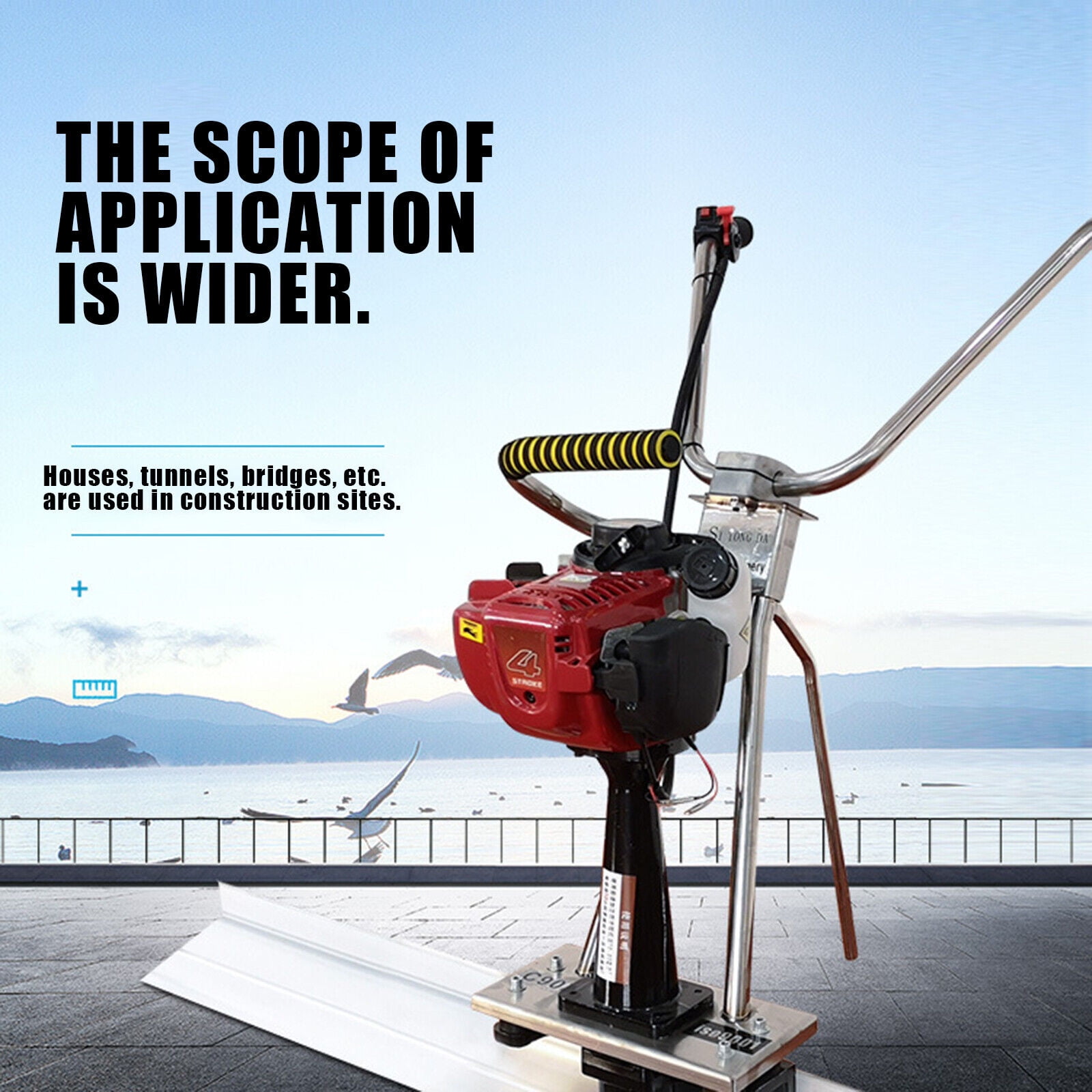 4 Stroke Concrete Vibrating Machine Gas Concrete Wet Screed Power ...