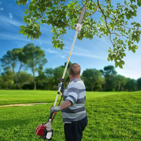 4-Stroke Engine Gas Powered Pole Saw Chainsaw Tree Trimming Pruner Tool ...