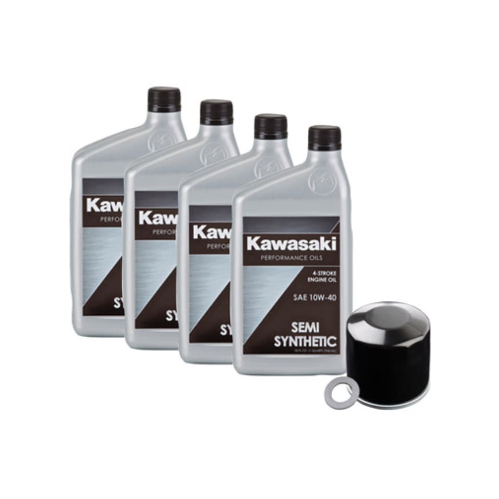 4-Stroke Oil Change Kit Kawasaki Semi-Synthetic 10W-40 for Kawasaki ...