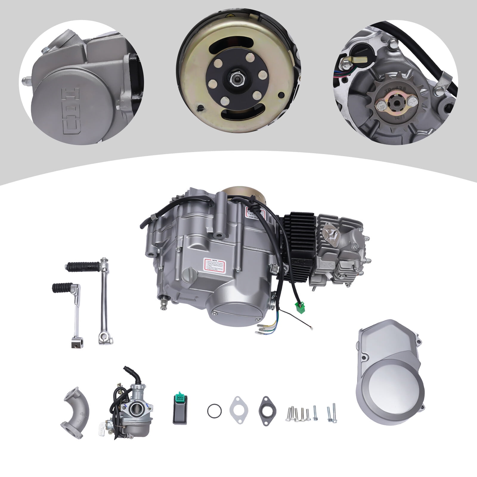4-Stroke Single Cylinder Engine Motor Complete Kit with Carburetor Fit ...
