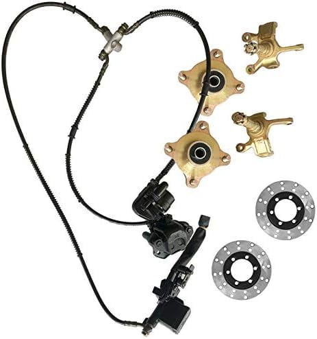 4 Stud Front Steering Knuckle Spindle Wheel Hub Assembly Caliper Rotor ...