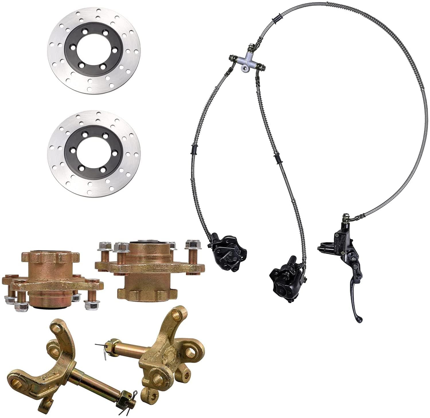 4 Stud Front Wheel Rim Hub & Steering Spindle Knuckle & Brake Disc ...