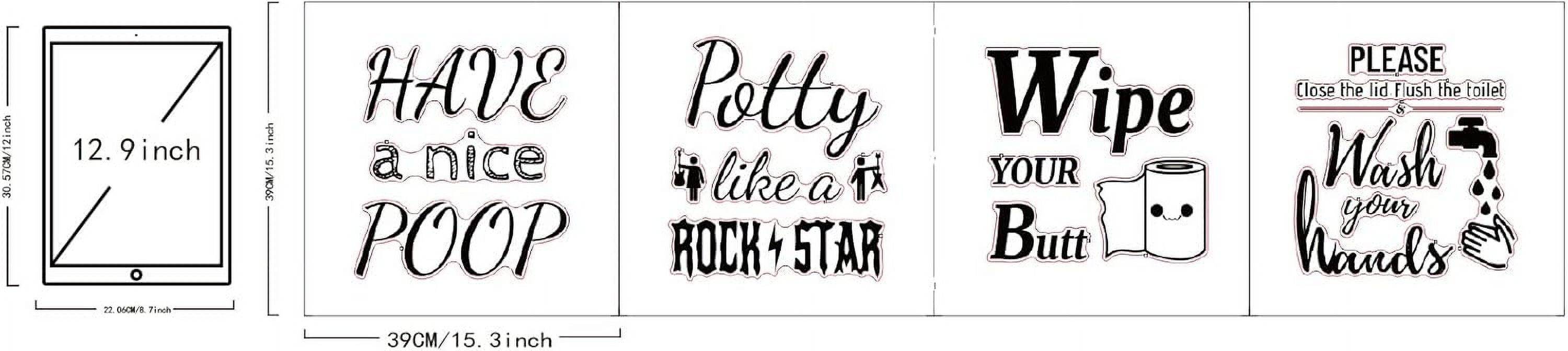 4 Style Bathroom Vinyl Wall Stickers Funny Wipe Stikcer Have A Nice ...