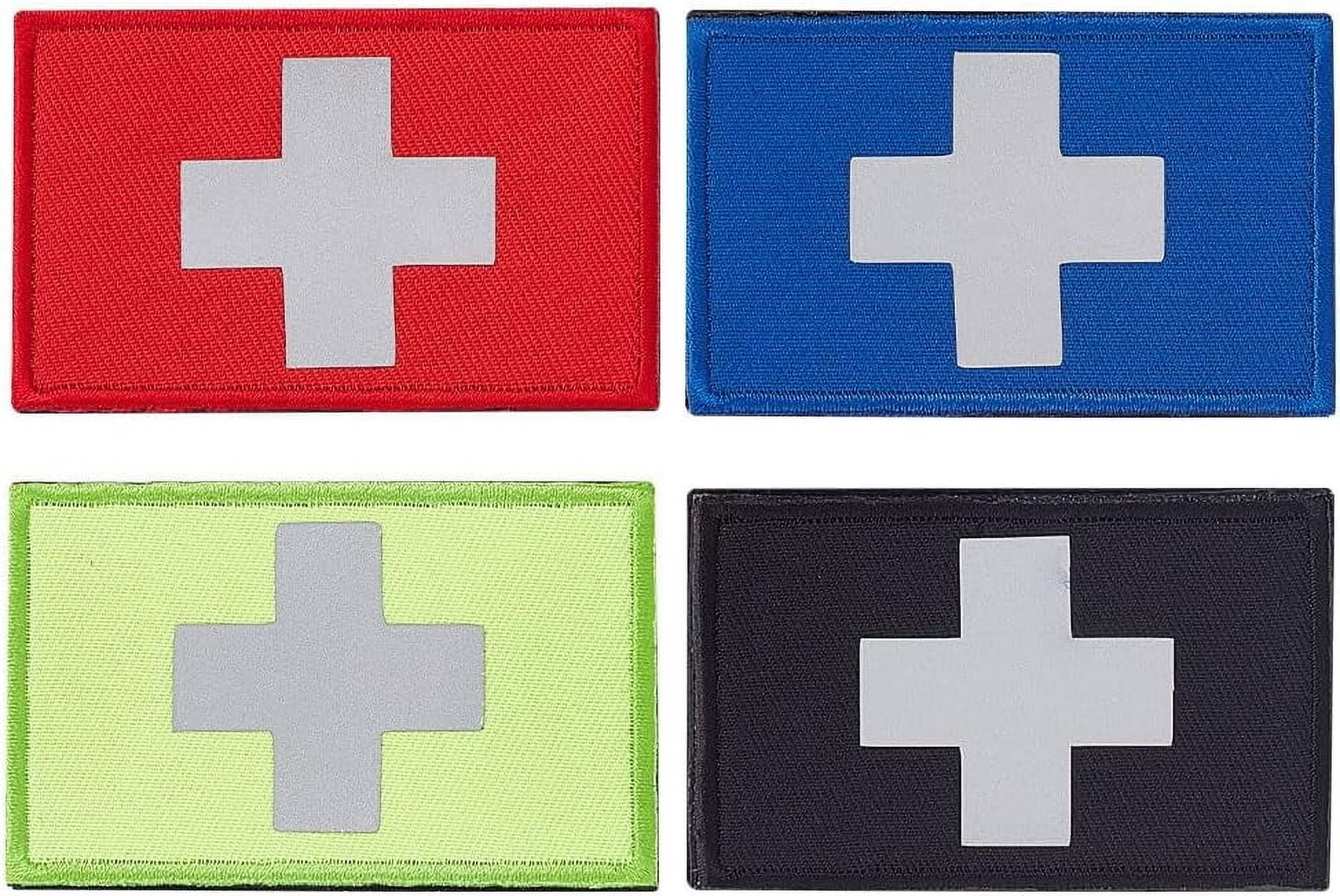 4 Style Red Cross Patch Reflective Medic Patches First Aid Morale ...
