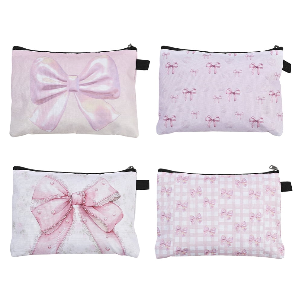 4 Styles 4 Pcs Cosmetic Bag Coquette Cosmetic Pouch Bulk Cute Sweet ...