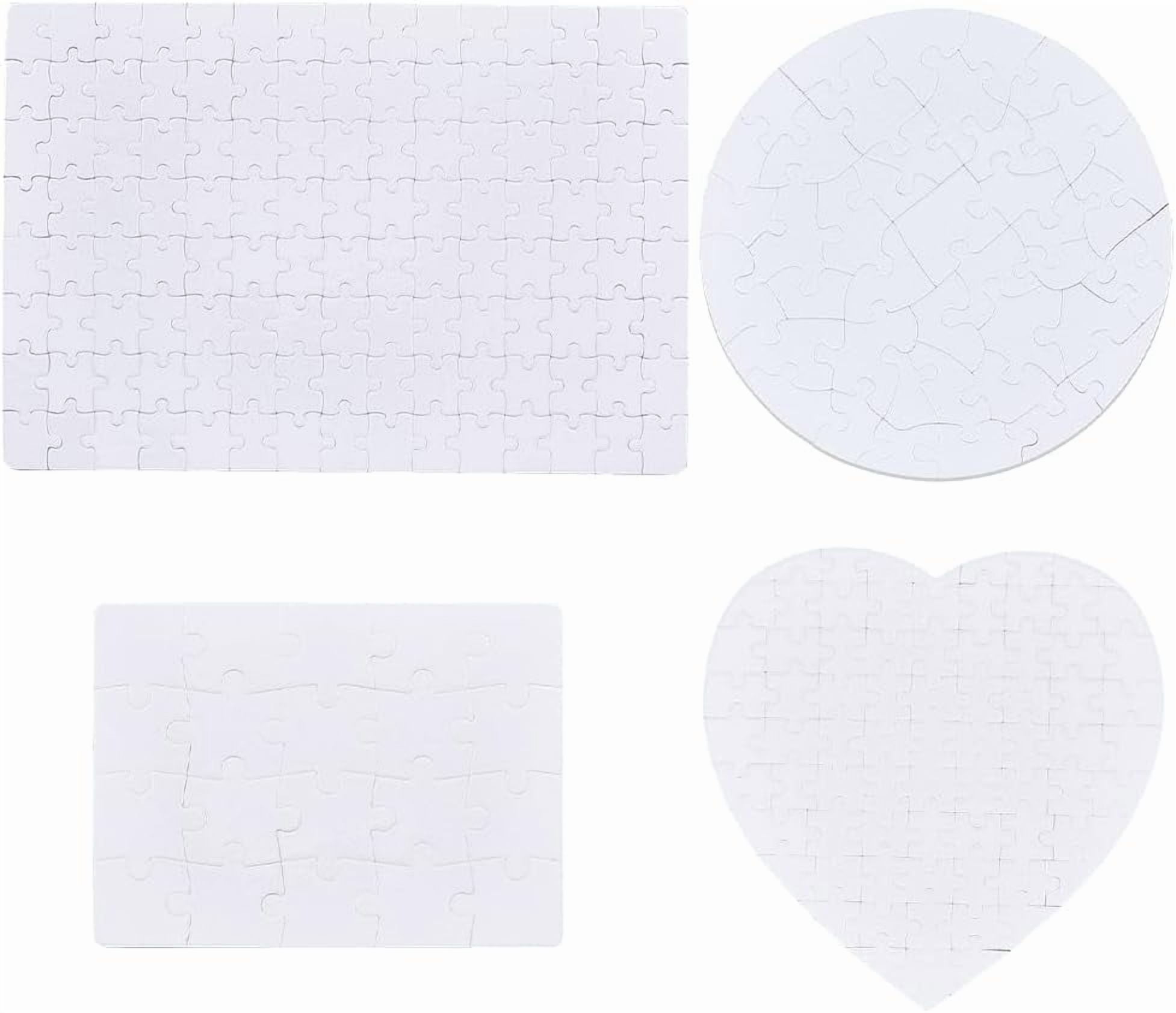 4 Styles 4 Sets Heat Press Blank Sublimation Puzzle Blanks Paper White ...