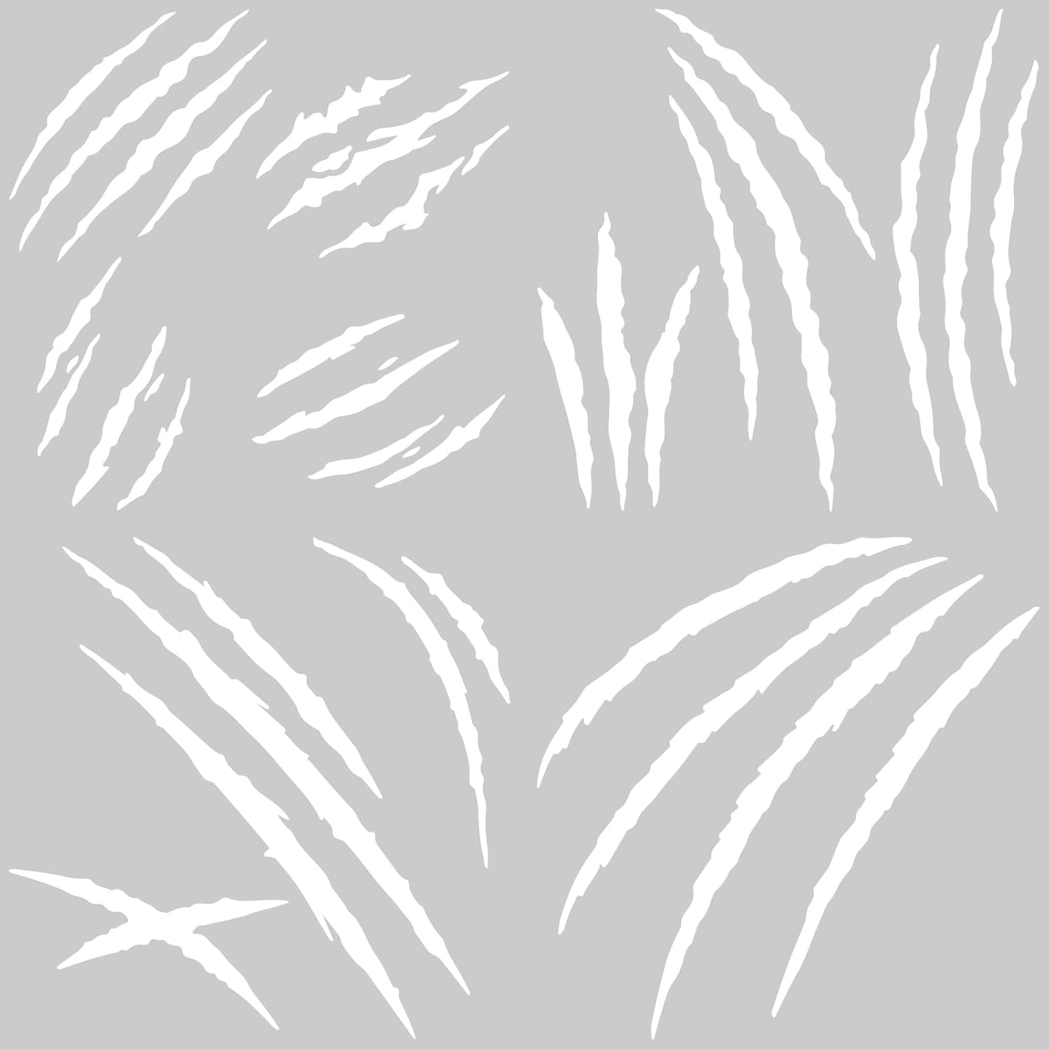 4 Styles 4Pcs Monster Claw Scratch Stripe Car Decals White Reflective ...