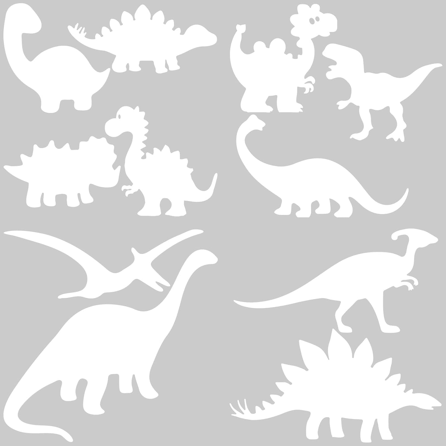 4 Styles 4Pcs Tyrannosaurus Pterosaur Car Sticker White Reflective ...