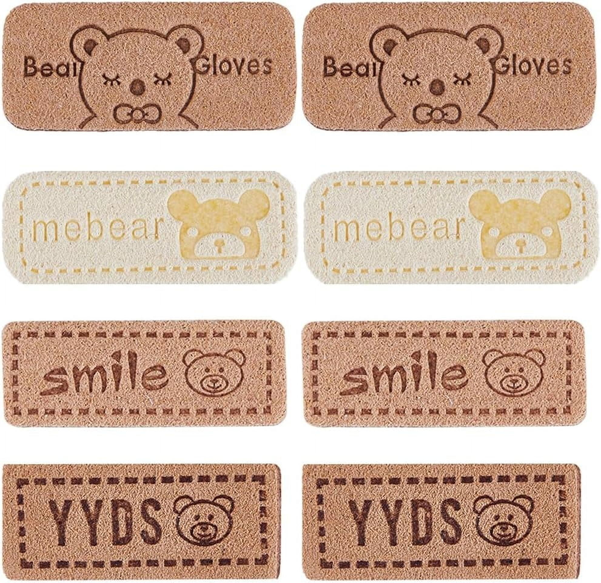 4 Styles 80PCS PU Leather Label Leather Handmade Sew Tag Light Brown ...