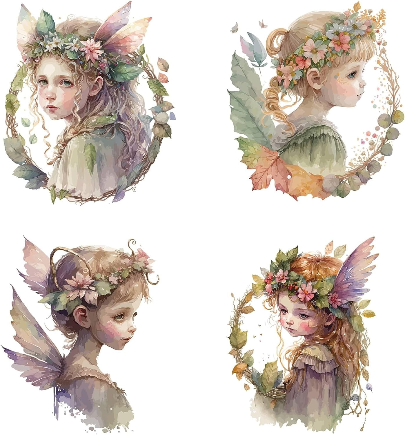 4 Styles Angel Window Clings Fairy & Genie Wall Decals Butterflies Wall ...