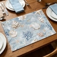 4 Styles Coastal Placemats – Nautical Seahorse Turtle Seashell Starfish ...