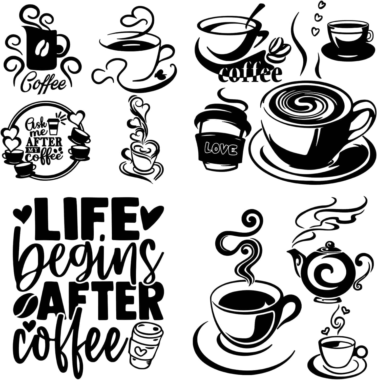 4 Styles Coffee Cup Decal Caffeine Car Decal Coffee Car Sticker ...