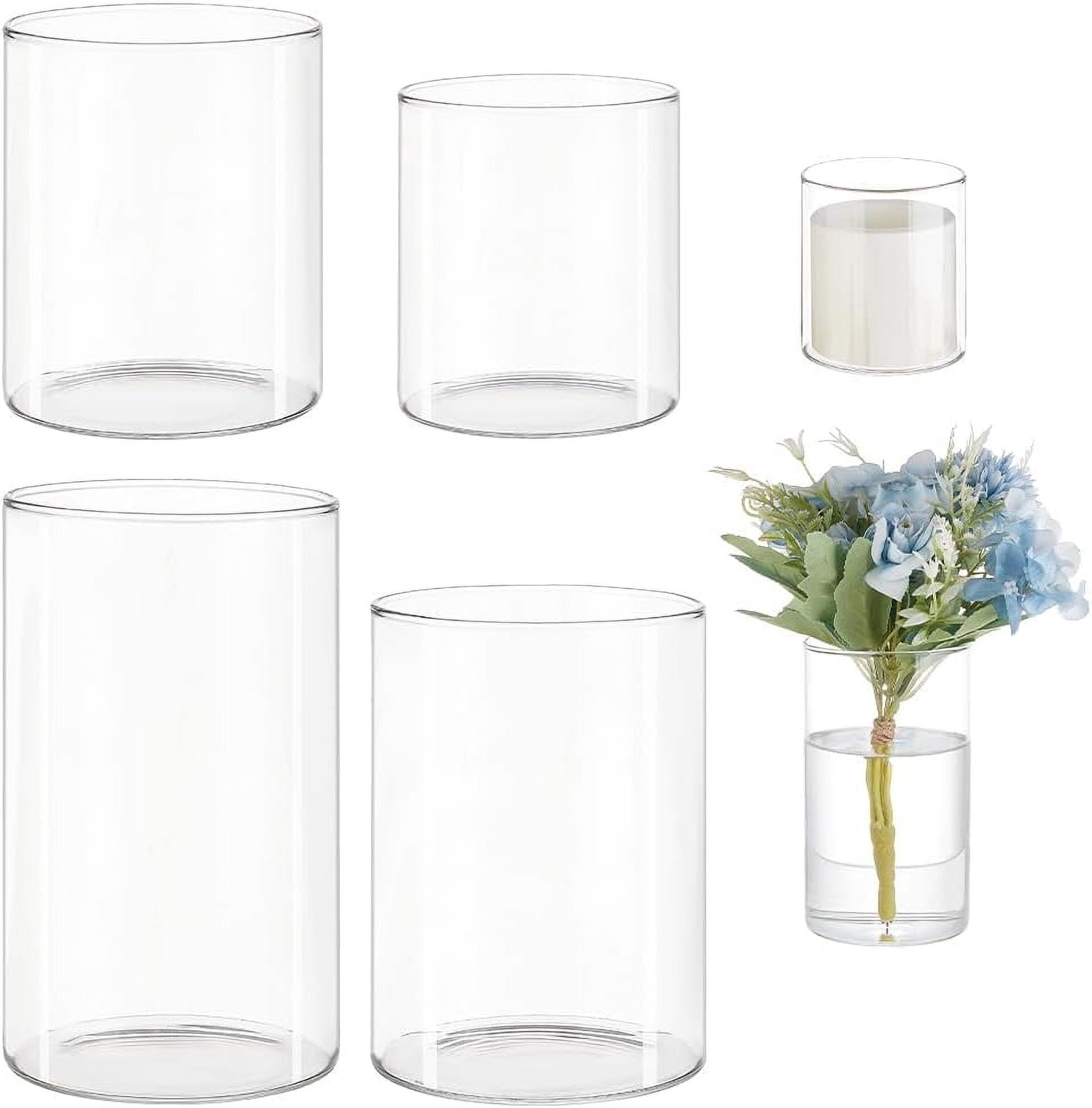 4 Styles Cylinder Vases Flower Centerpiece Vases Hurricane Candle ...