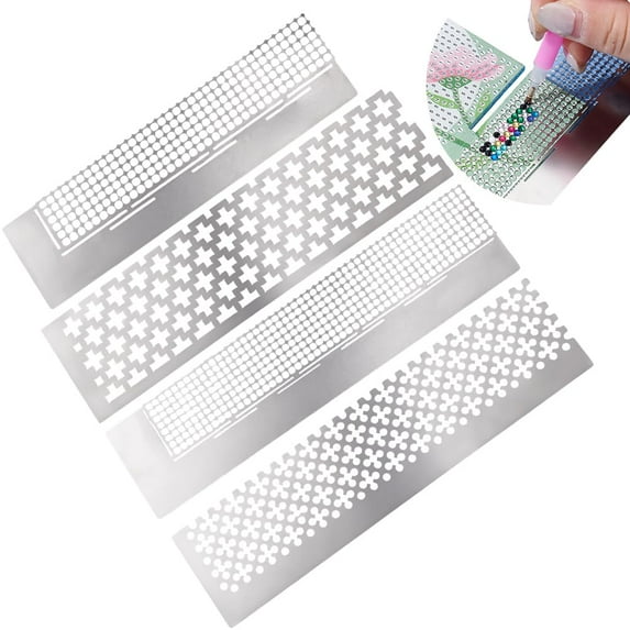 4 Styles Diamond Art Ruler Stainless Steel 5D Drawing Mesh Ruler ...
