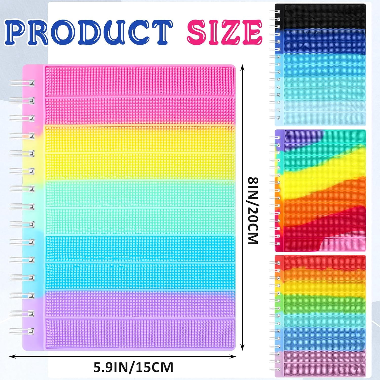 4 Styles Fidget Notebook Rainbow Spiral Sensory Journal A5 80 Lined ...