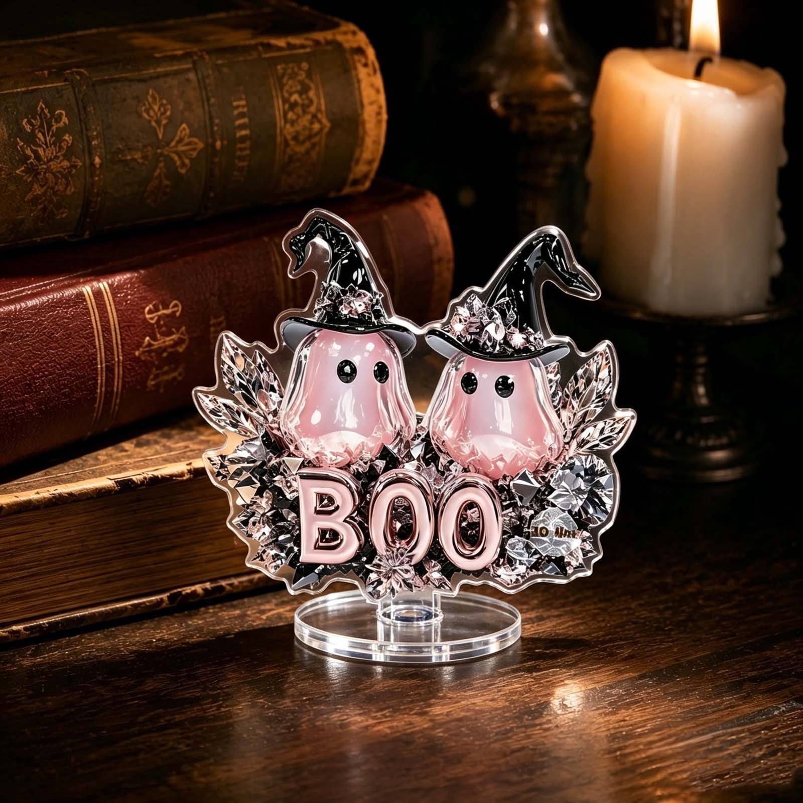 4 Styles Halloween Rotating Acrylic Standee, 2D Spinning Pumpkin Ghost ...