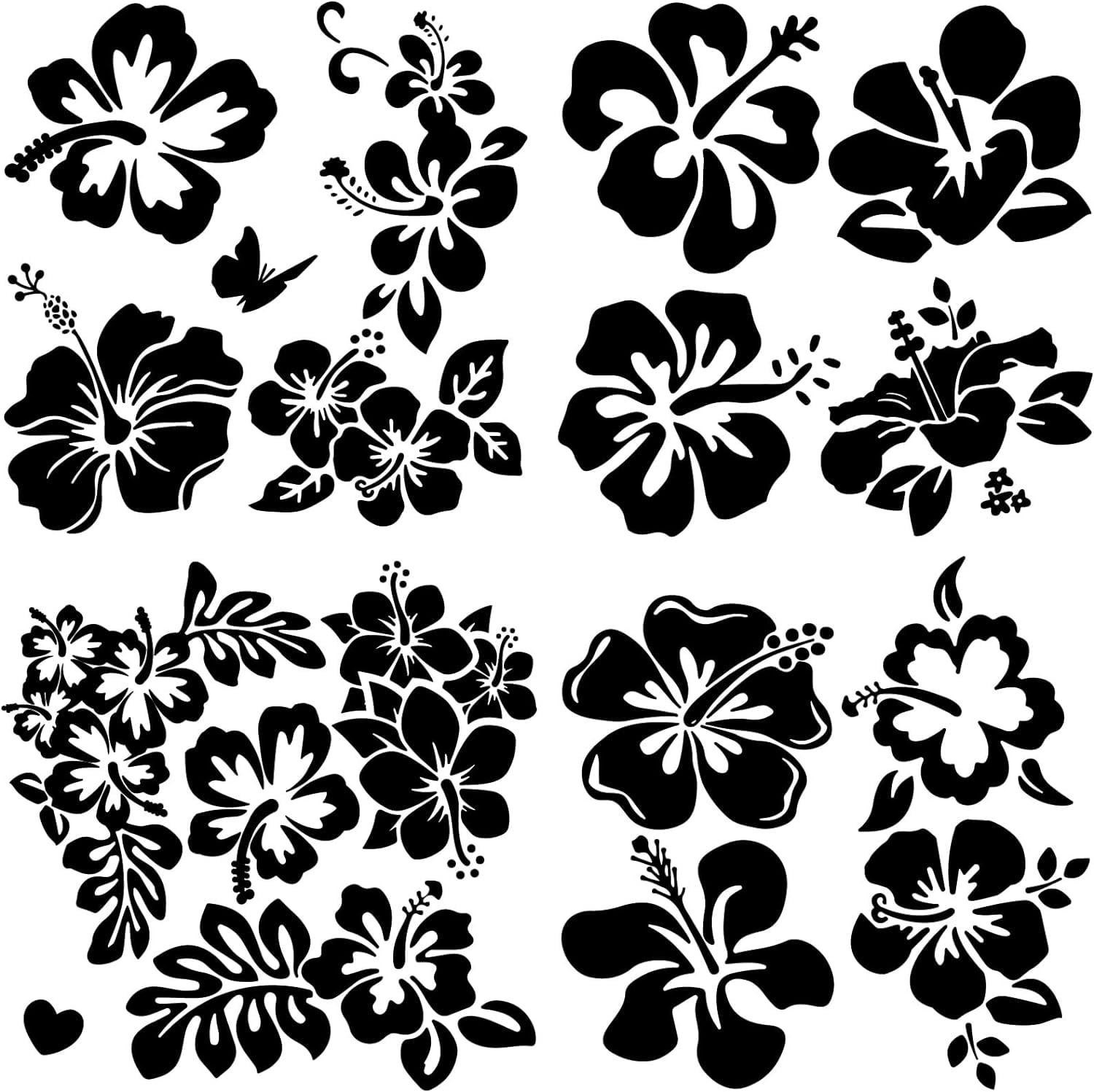 4 Styles Hibiscus Flower Car Sticker 20 * 20cm Hawaiian Stickers and ...