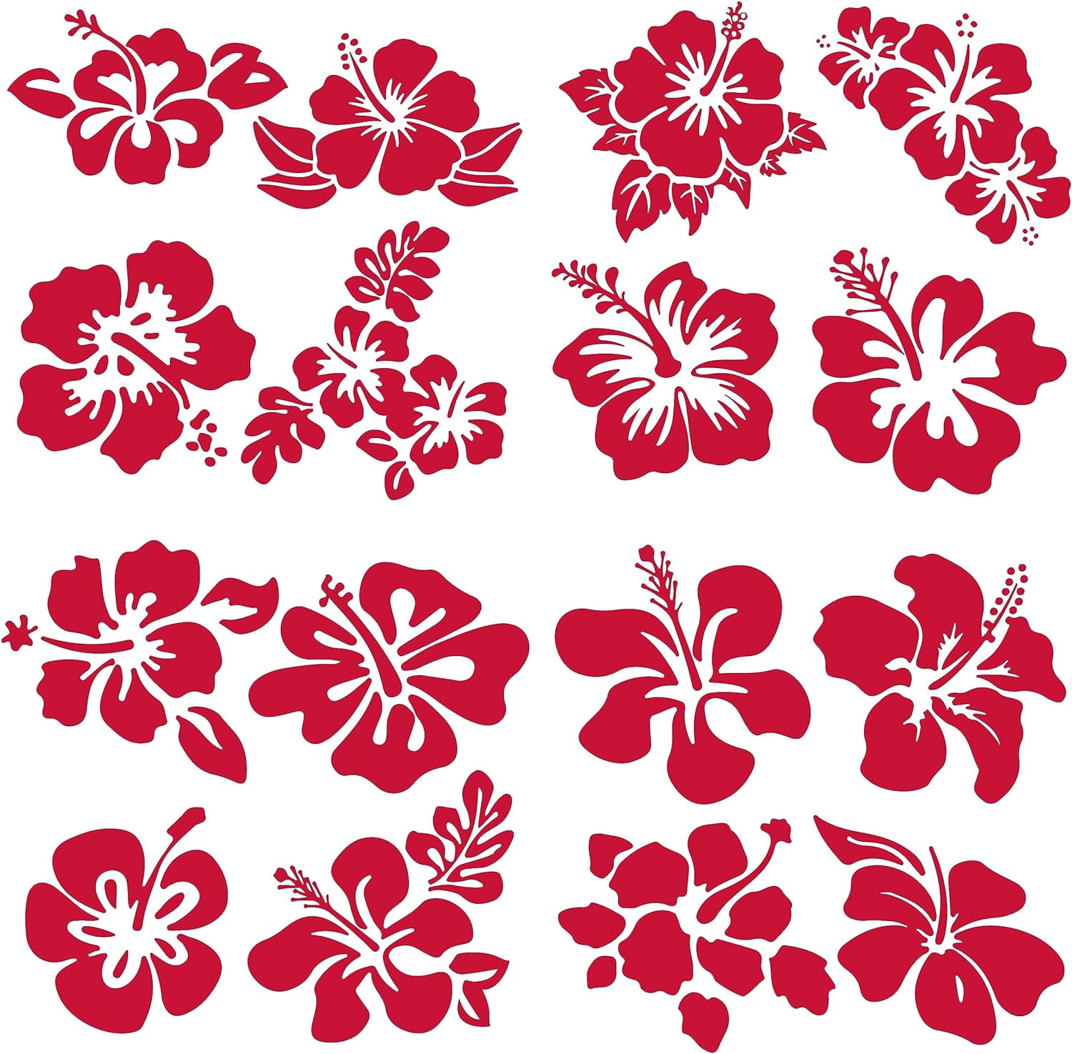 4 Styles Hibiscus Flower Car Sticker Hawaiian Stickers and Decals ...