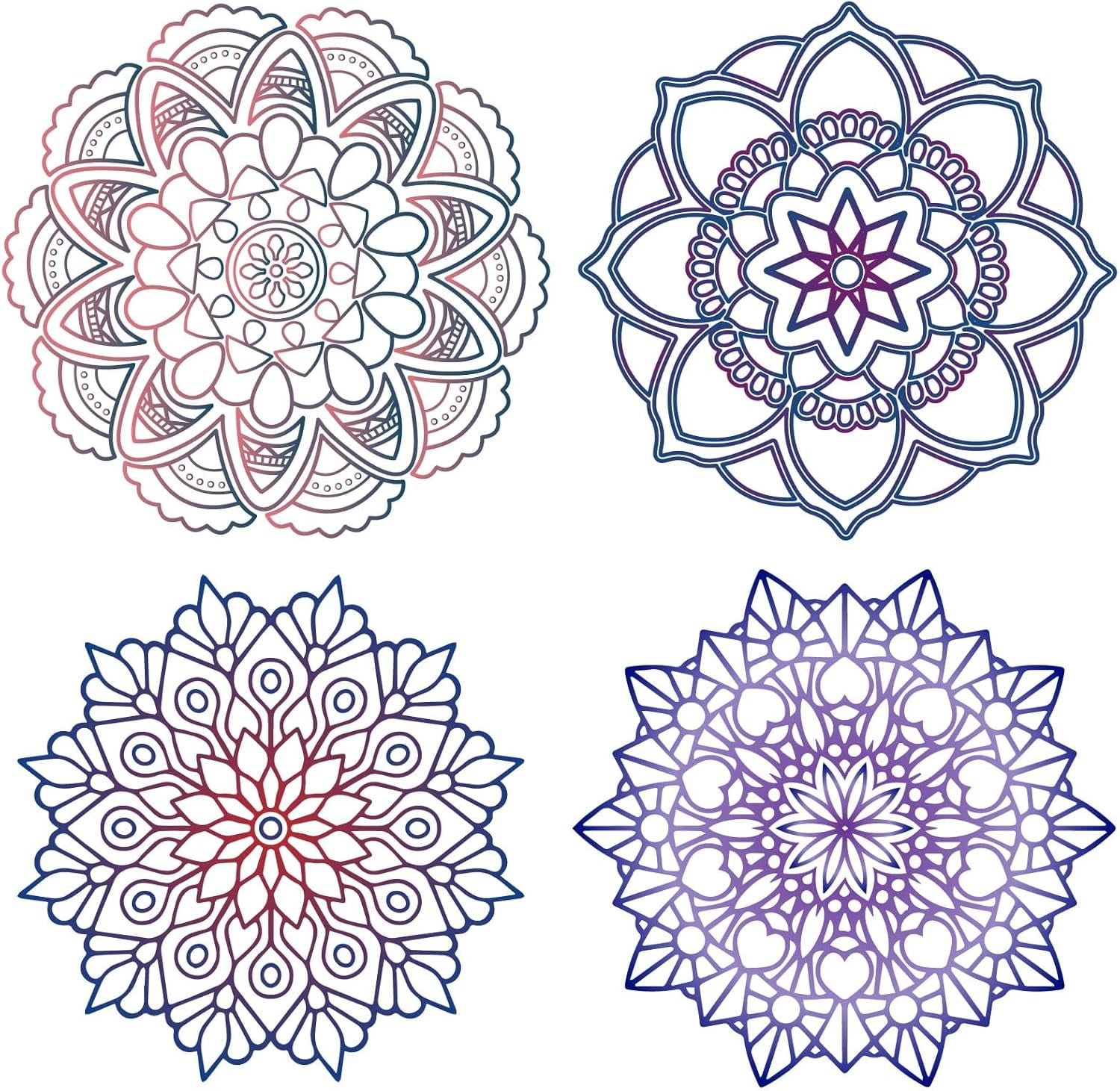 4 Styles Mandala Window Clings Non Adhesive Static Flower of Life ...