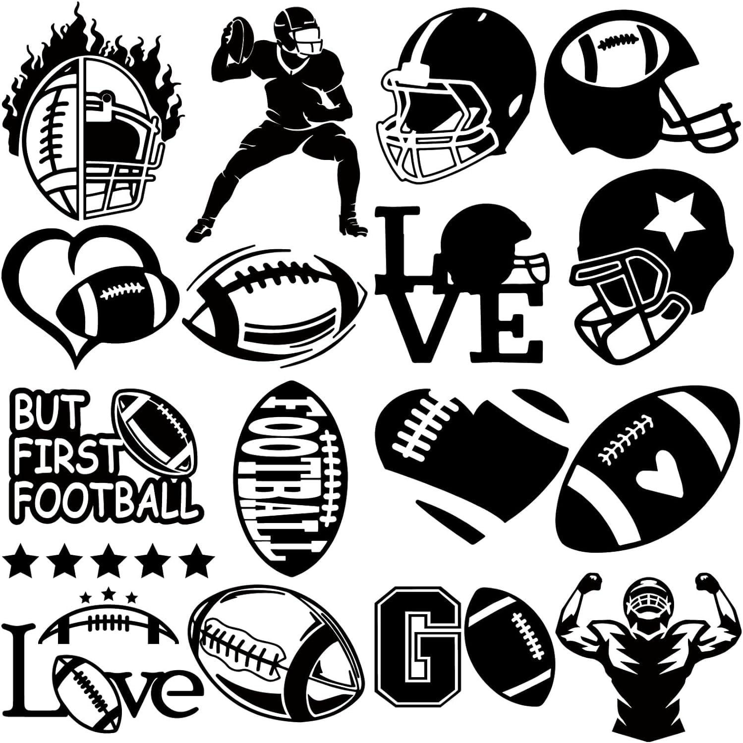 4 Styles Rugby Car Decal 20 * 20cm Football Car Sticker Sports Car ...