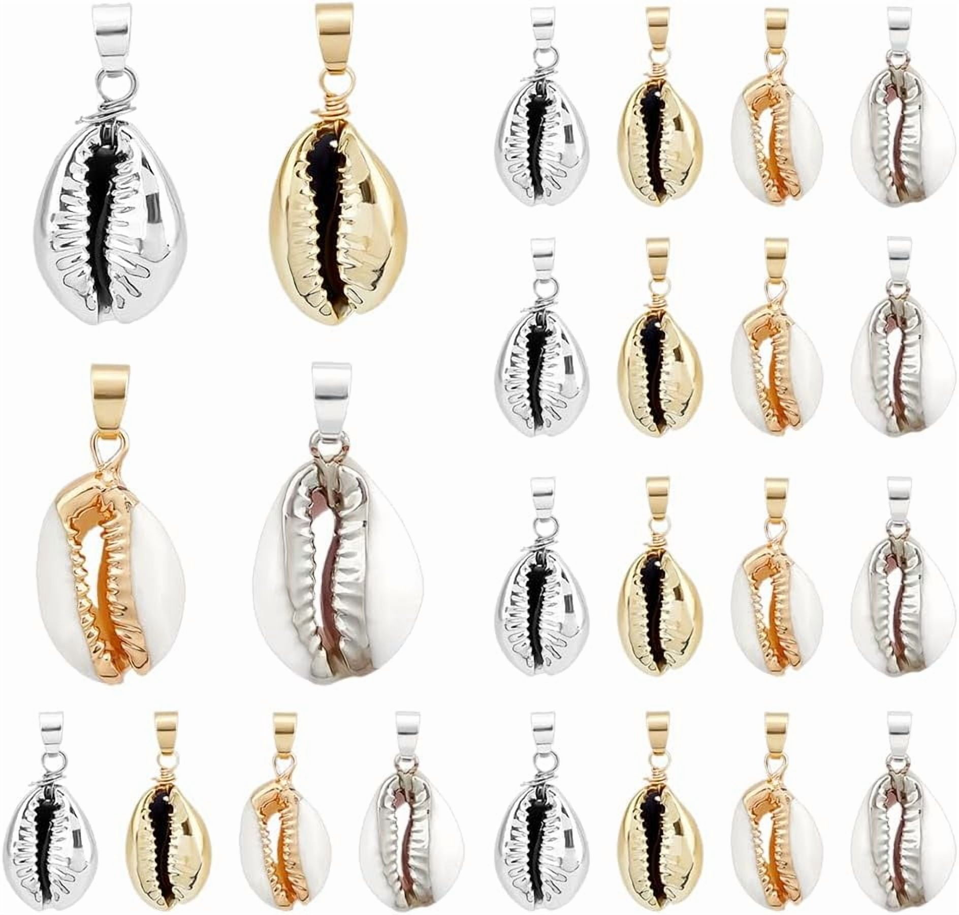 4 Styles Shell Charms 20pcs Cowrie Shell Pendants Seashell Dangle ...