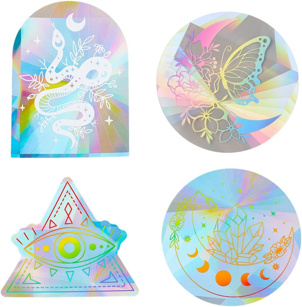 4 Styles Snake Window Decal Cat Window Clings Sun Catcher Evil Eye ...