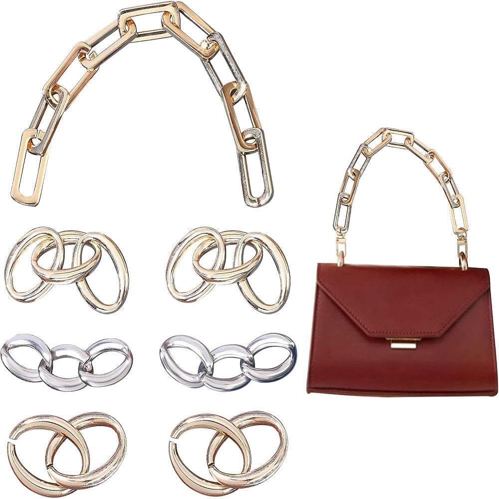4 Styles Zinc Alloy Decorated Chain Bag Replacement Ascccessories Mixed ...