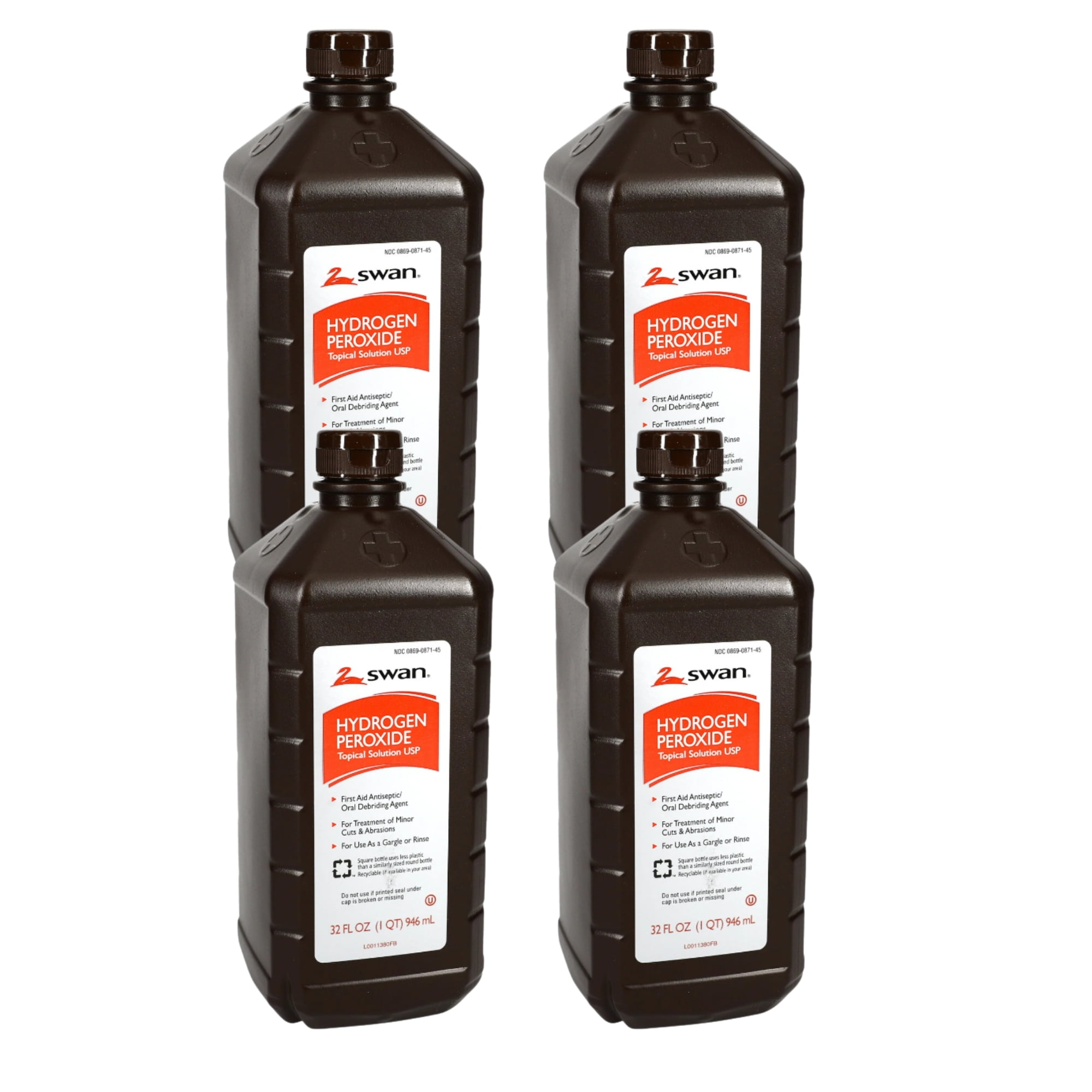 (4) Swan Hydrogen Peroxide 3% Topical Solution USP 32Oz First Aid ...