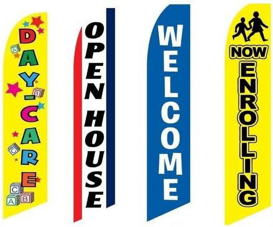 4 Swooper Flags Daycare School Children Open House Now Enrollling ...
