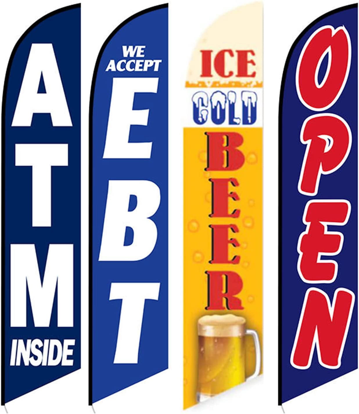 4 Swooper Flags Store Bodega Corner Convenience ATM Inside EBT Beer ...