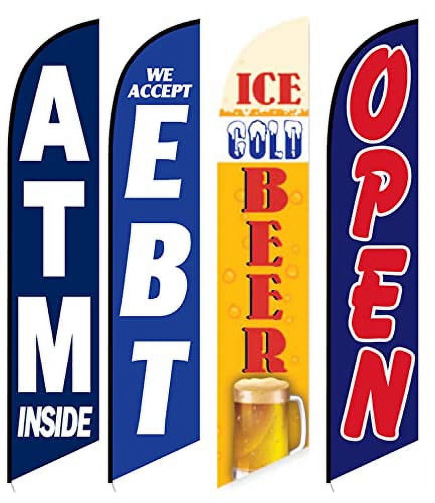 4 Swooper Flags Store Bodega Corner Convenience ATM Inside EBT Beer ...