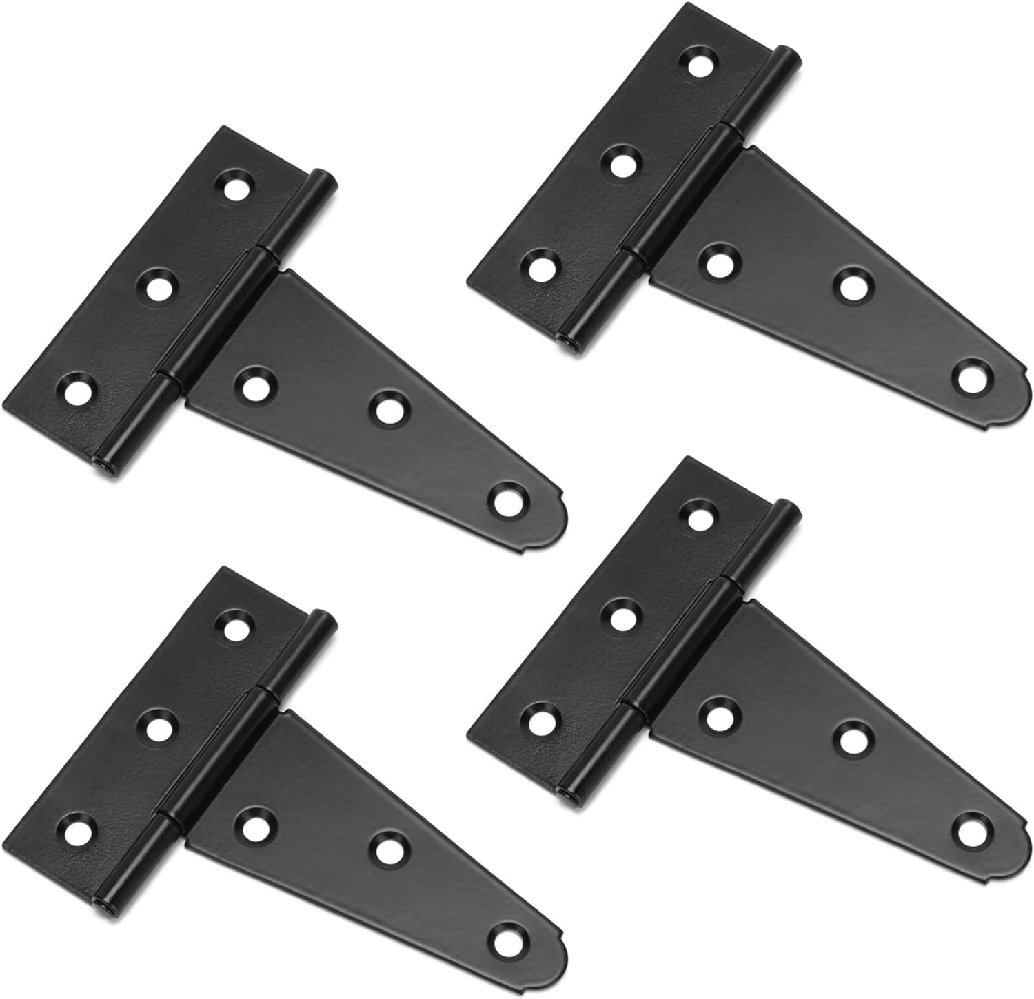 4" T-Strap Shed Door Hinges 4Pcs, Heavy Duty Black Tee for Wooden Fence ...