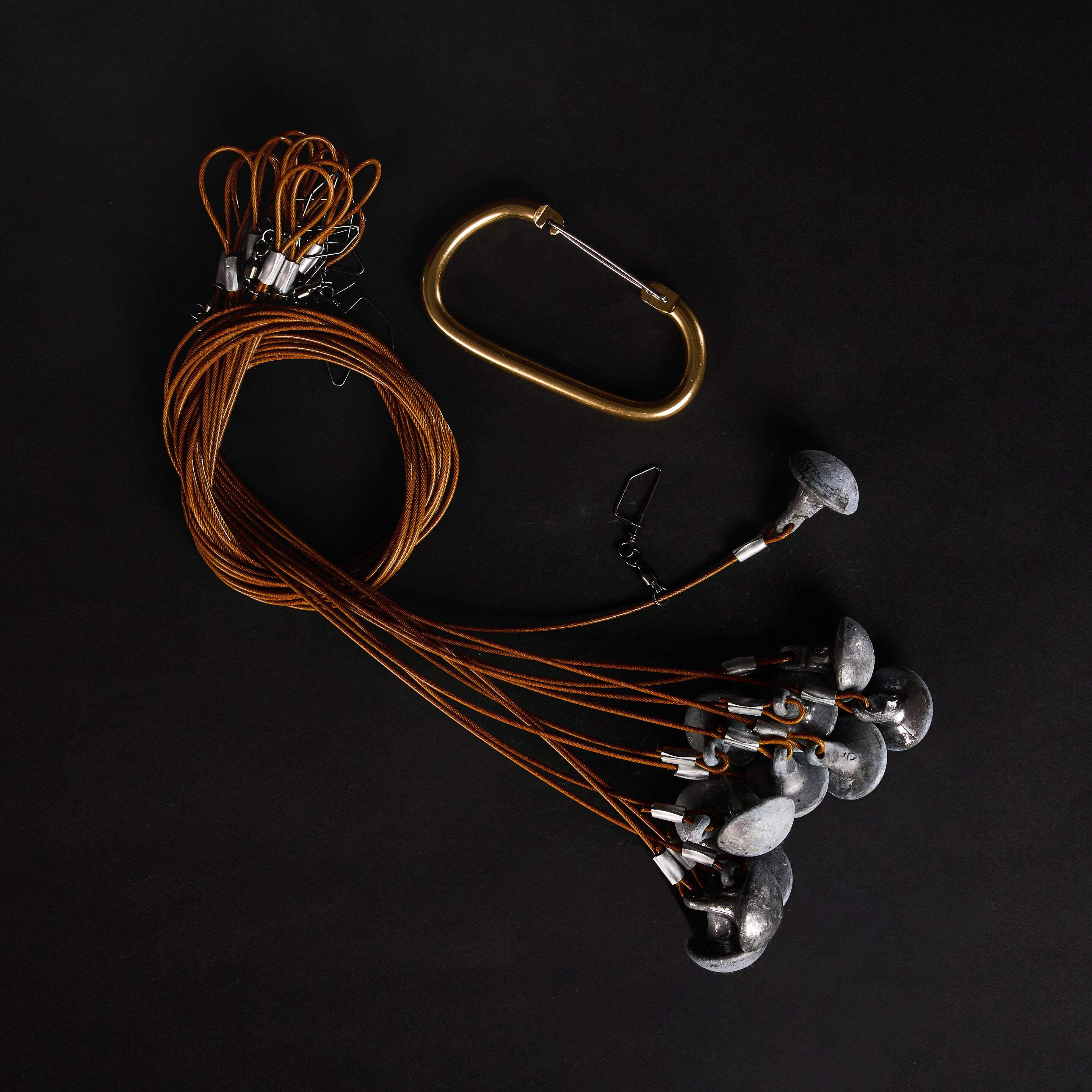 Texas Rig 4ft 4oz Tangle-Free PVC Coated Steel Cable with Carabiner for ...