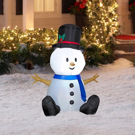 4' Tall Airblown Snowman Christmas Infla - Walmart.com