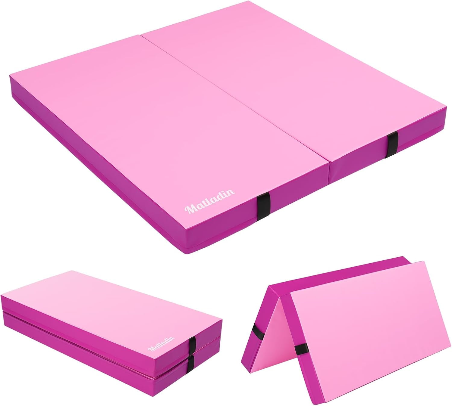 4” Thick Folding Gymnastics Gym Exercise Aerobics Mat, 4ft x 4ft x 4in ...