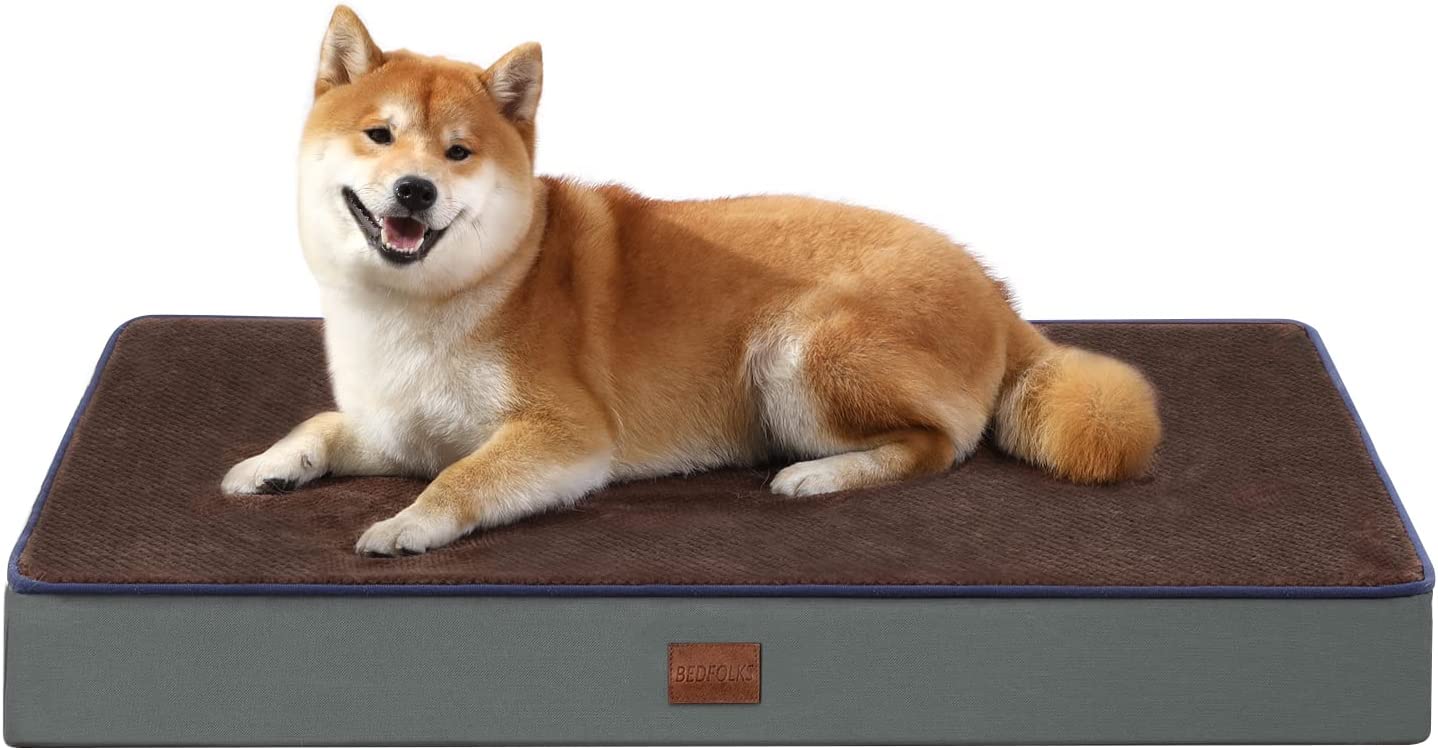 4" Thick Orthopedic Dog Bed for Large Dogs, Memory Foam Dog Bed with ...