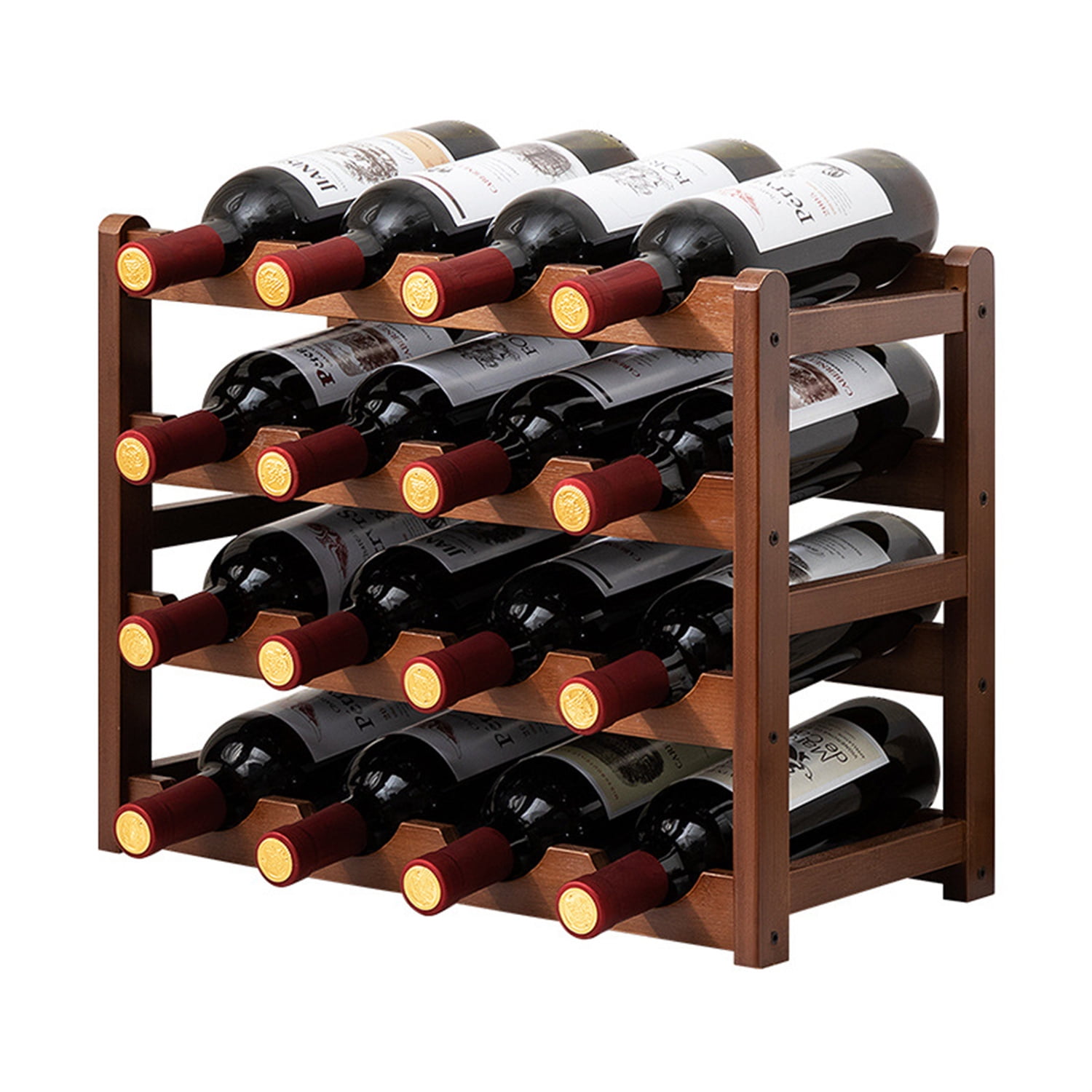 4 Tier 16 Bottle Free-standing Wine Rack - Walmart.com