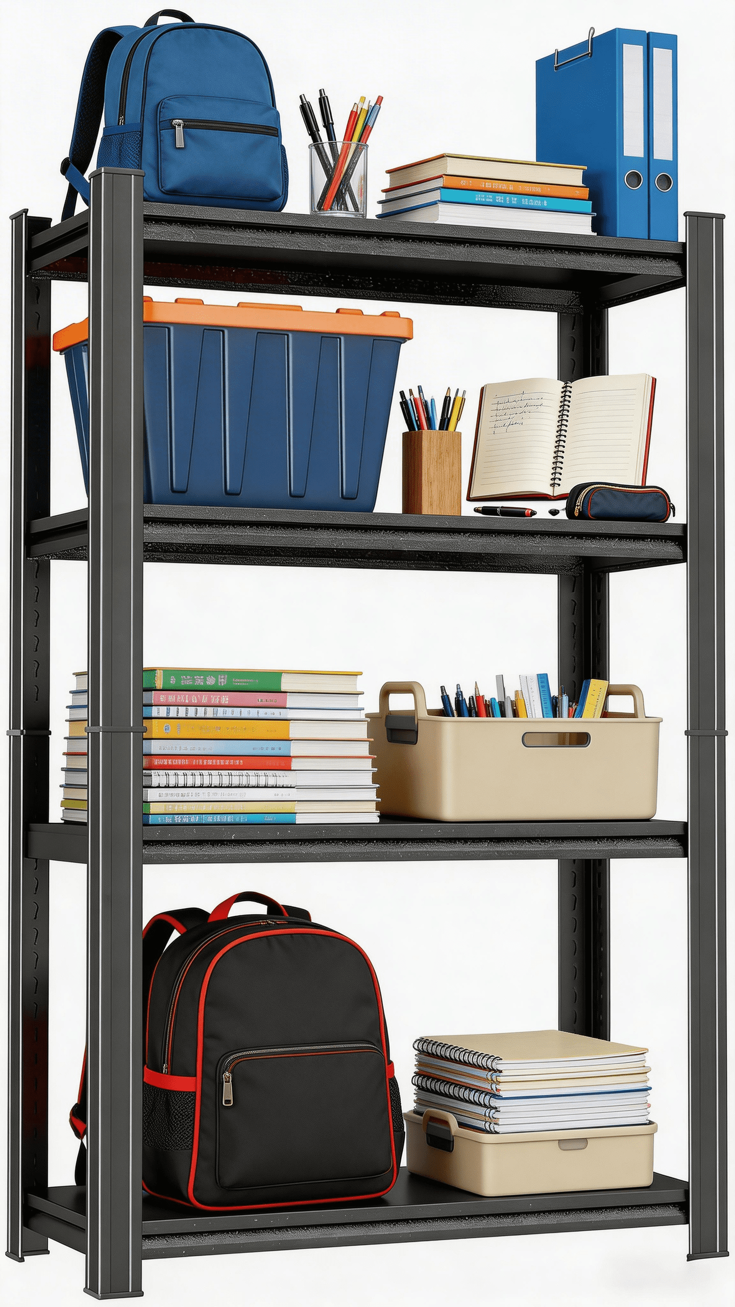 4 Tier 24"W Kitchen Shelves Heavy Duty Metal Shelving,44"H Bakers Rack ...