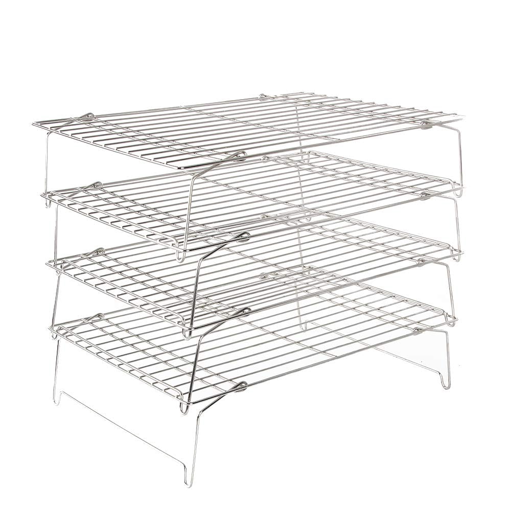 4-Tier 304 Stainless Steel Stackable Baking and Cooking Cooling Rack ...