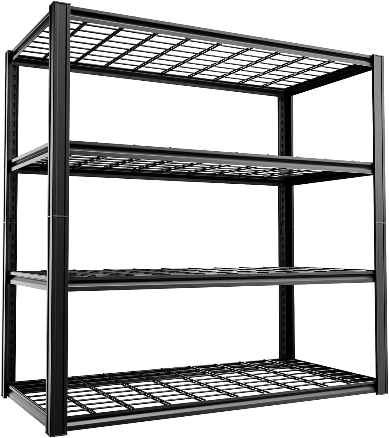 4-Tier 40" W x 19.7" D x 60" H Garage Shelf Heavy Duty Metal Garage ...
