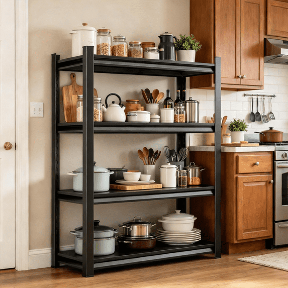 4 Tier 54"H Metal Plant Stand,36"W Bookshelf,Snack Rack,Shoe Shelving ...